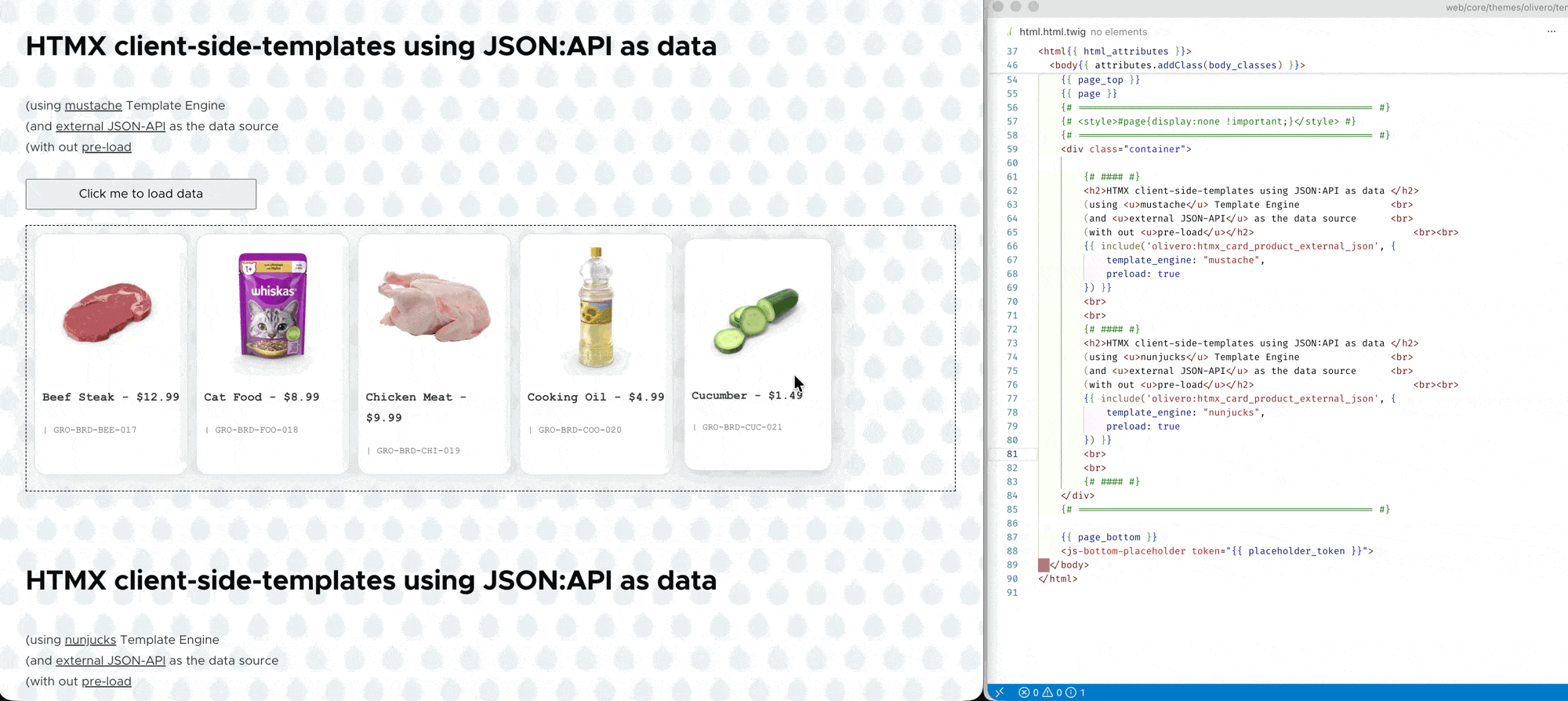 [HTMX in Drupal] Client-Side-Tempalte Component using JSON-API as Data | Simon's Blog